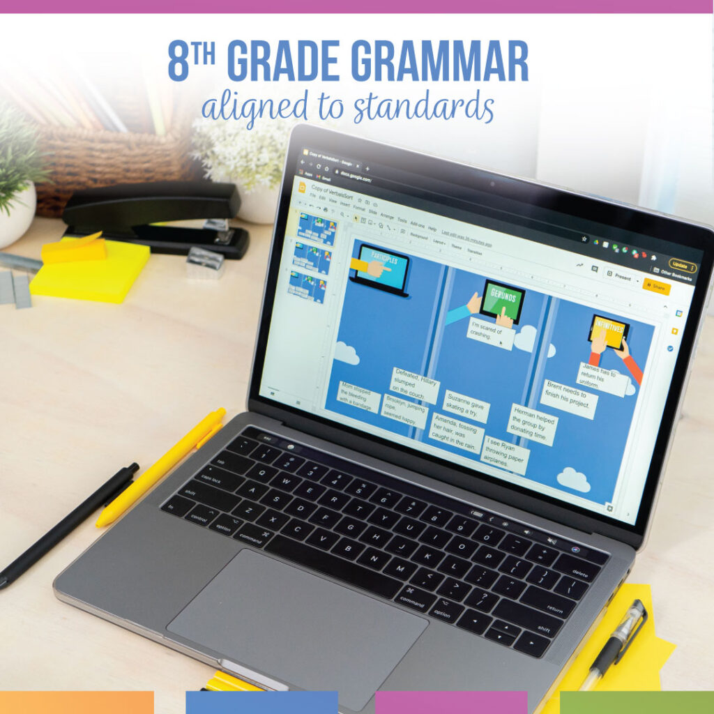 Eighth Grade Grammar Bundle | Verbals, Active & Passive Voice, Verb ...
