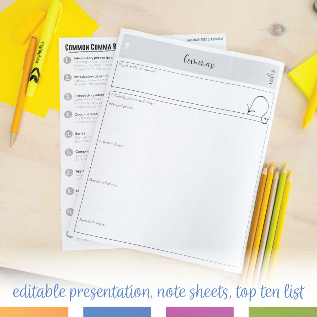 Comma Practice Punctuation Activities | Paragraphs, Lesson Plan ...