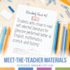 Secondary Meet the Teacher Night and Freshmen Orientation Materials ...