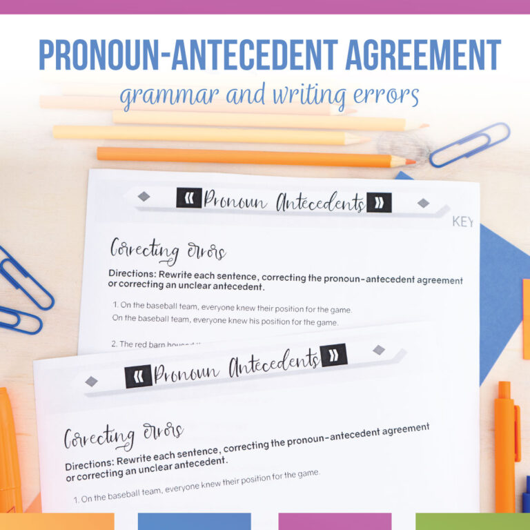 Pronoun Antecedent Errors Activities | Writing Errors with Pronouns ...
