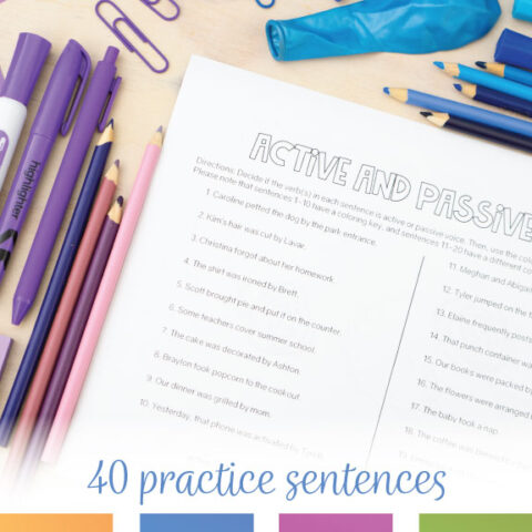 Active and Passive Voice Coloring Sheets | Verb Voice Coloring Activity ...