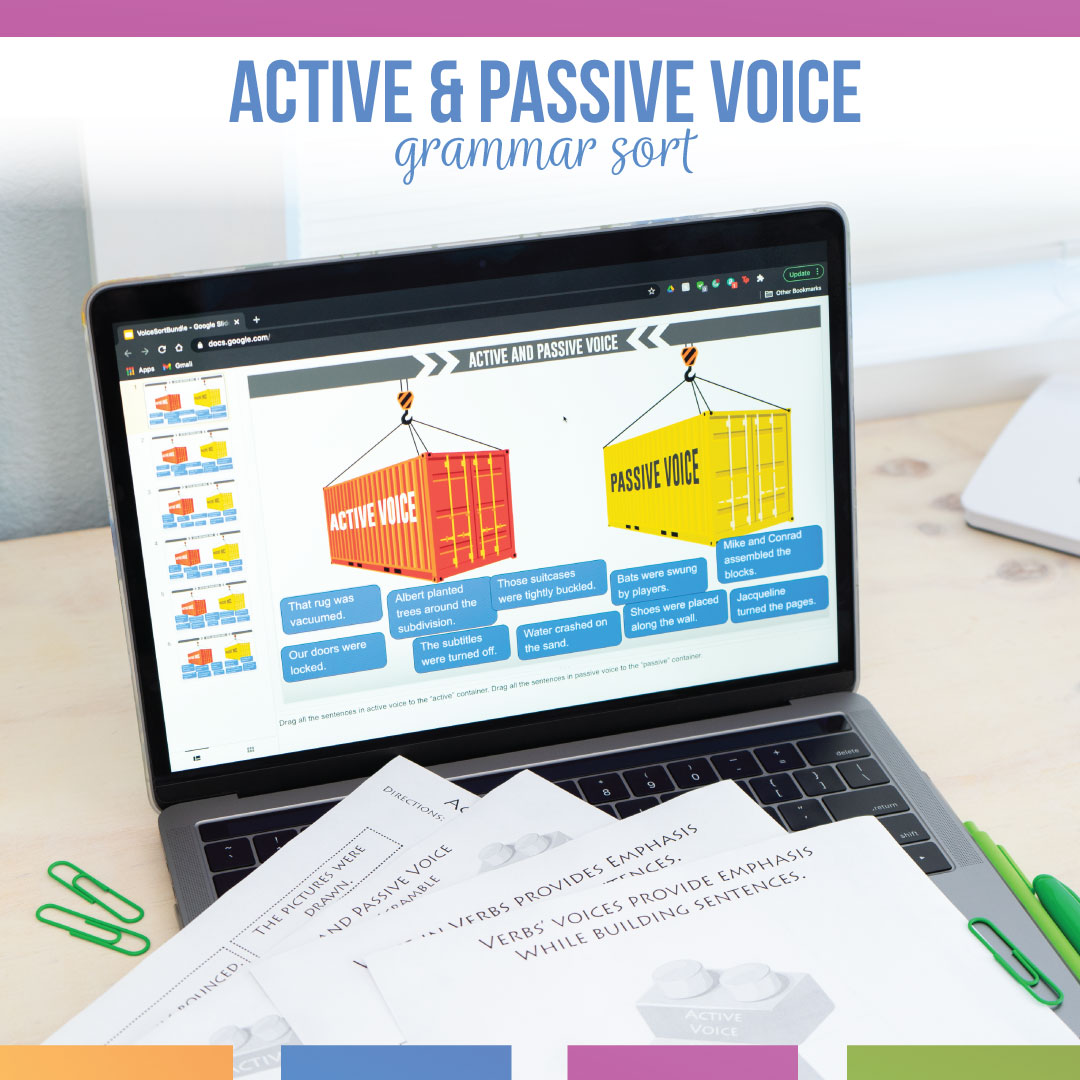 Interactive Active & Passive Voice Sort & Grammar Game | Verb Voice ...