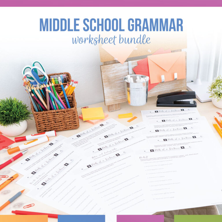 Grammar Worksheets for Middle School Bundle | 150 Easy to Use Grammar ...