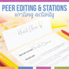 Editing and Revising Activities for Secondary Students Writing Station ...