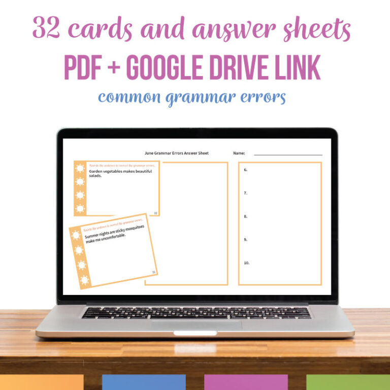 June Language Arts Activity | Grammar and Writing Errors Bell Ringers ...