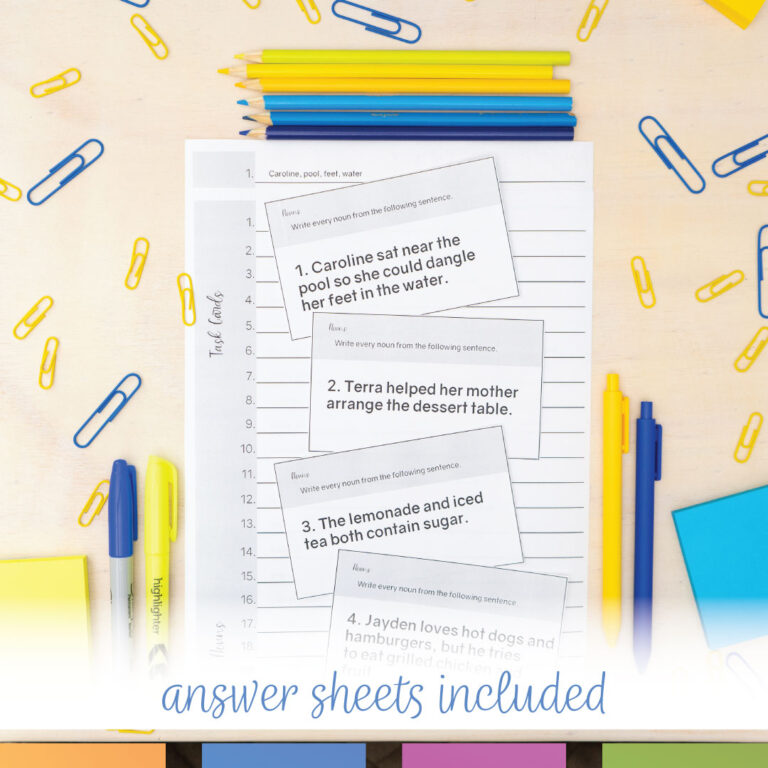 Noun Task Cards | 20 Noun Task Cards – Language Arts Classroom