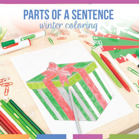 Parts of a Sentence Winter Coloring Sheet | Subject, Verb, Object ...