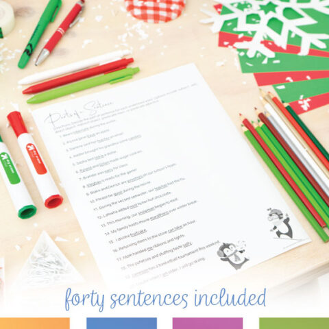 Parts of a Sentence Winter Coloring Sheet | Subject, Verb, Object ...