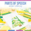 Parts of Speech Coloring Sheet for Winter | Christmas Grammar Activity ...