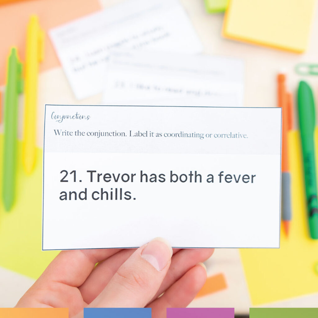 Coordinating & Correlative Conjunctions Task Cards Digital Grammar Task ...