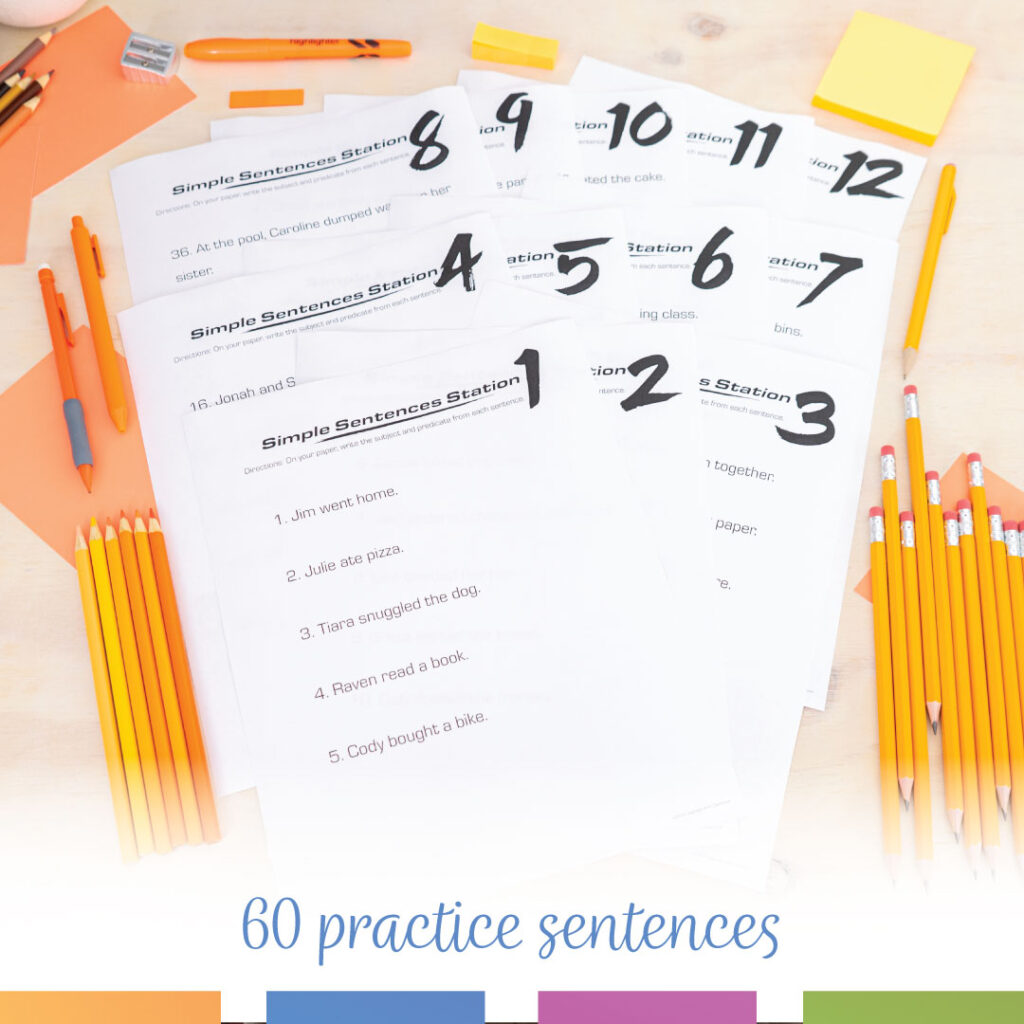 Simple Sentences Stations & Powerpoint Subjects & Predicates Digital ...