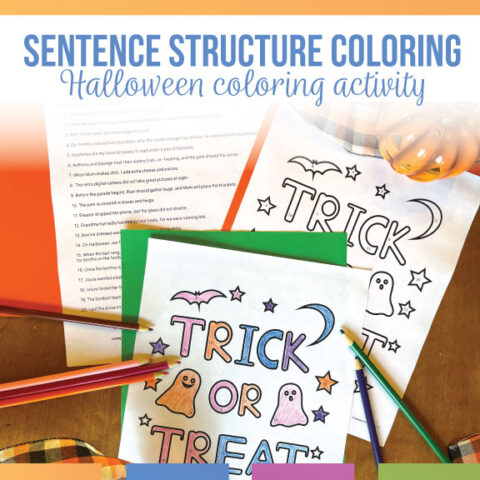 Halloween Coloring Sentence Structure | Simple, Compound, Complex, C ...