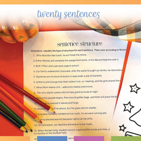 Halloween Coloring Sentence Structure | Simple, Compound, Complex, C ...