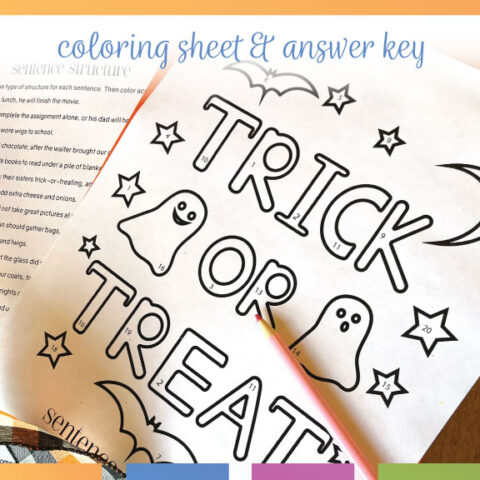 Halloween Coloring Sentence Structure | Simple, Compound, Complex, C ...