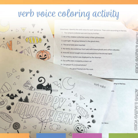 Active and Passive Voice Halloween Coloring Sheet Grammar Activity ...
