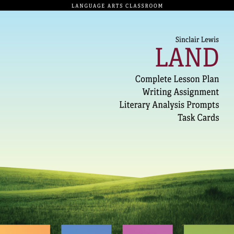 Land by Sinclair Lewis Literary Analysis Activities | Task Cards ...