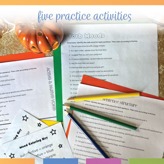 Halloween Grammar Bundle Parts of Speech, Sentence Structure, Verb ...