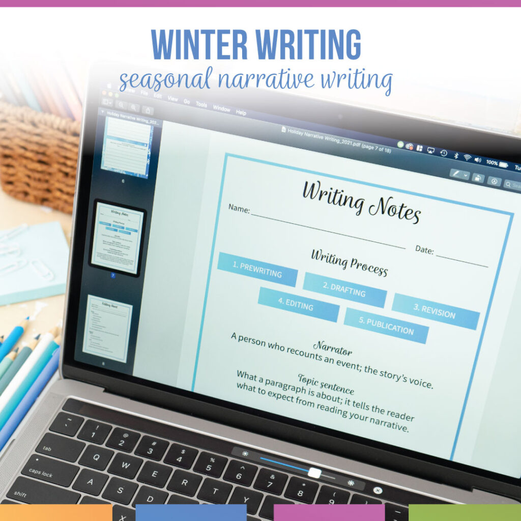 Winter Writing Activity | Middle School Narrative Holiday Writing ...